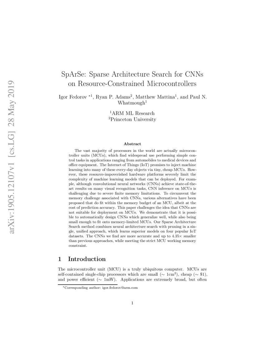 SpArSe: Sparse Architecture Search for CNNs on Resource-Constrained ...