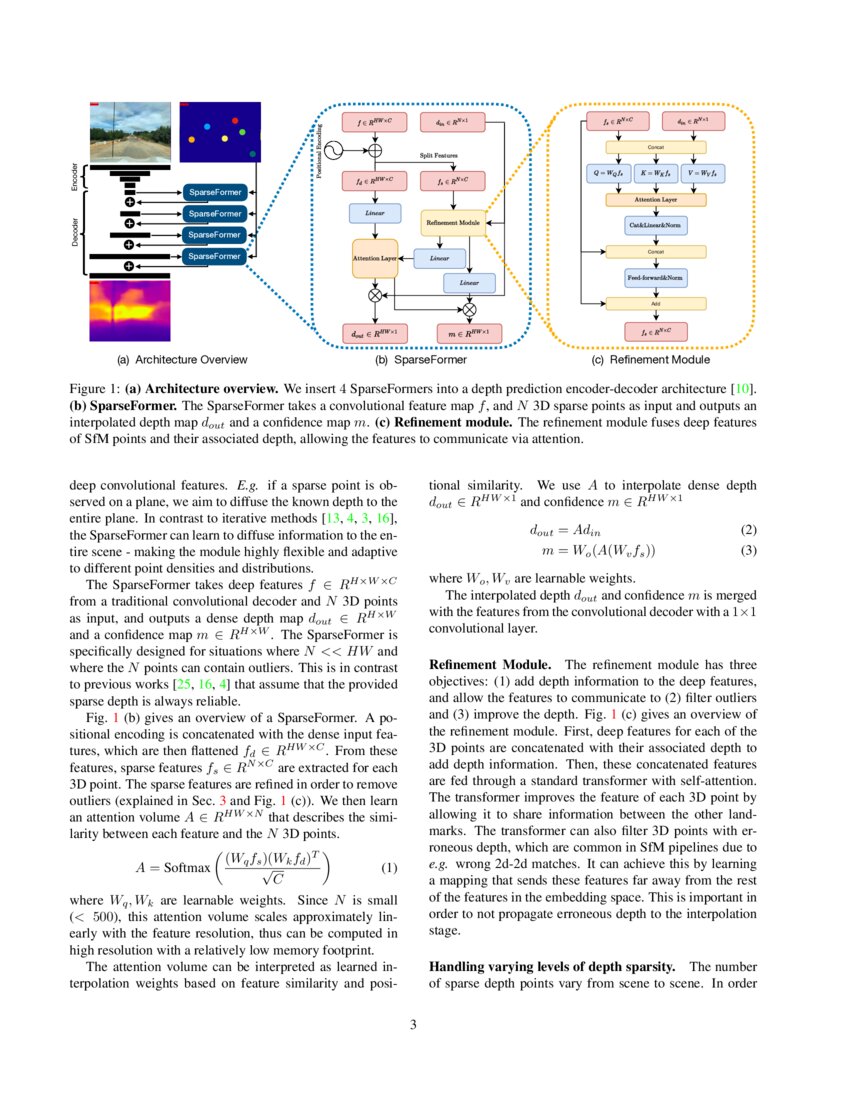 SparseFormer: Attention-based Depth Completion Network | DeepAI