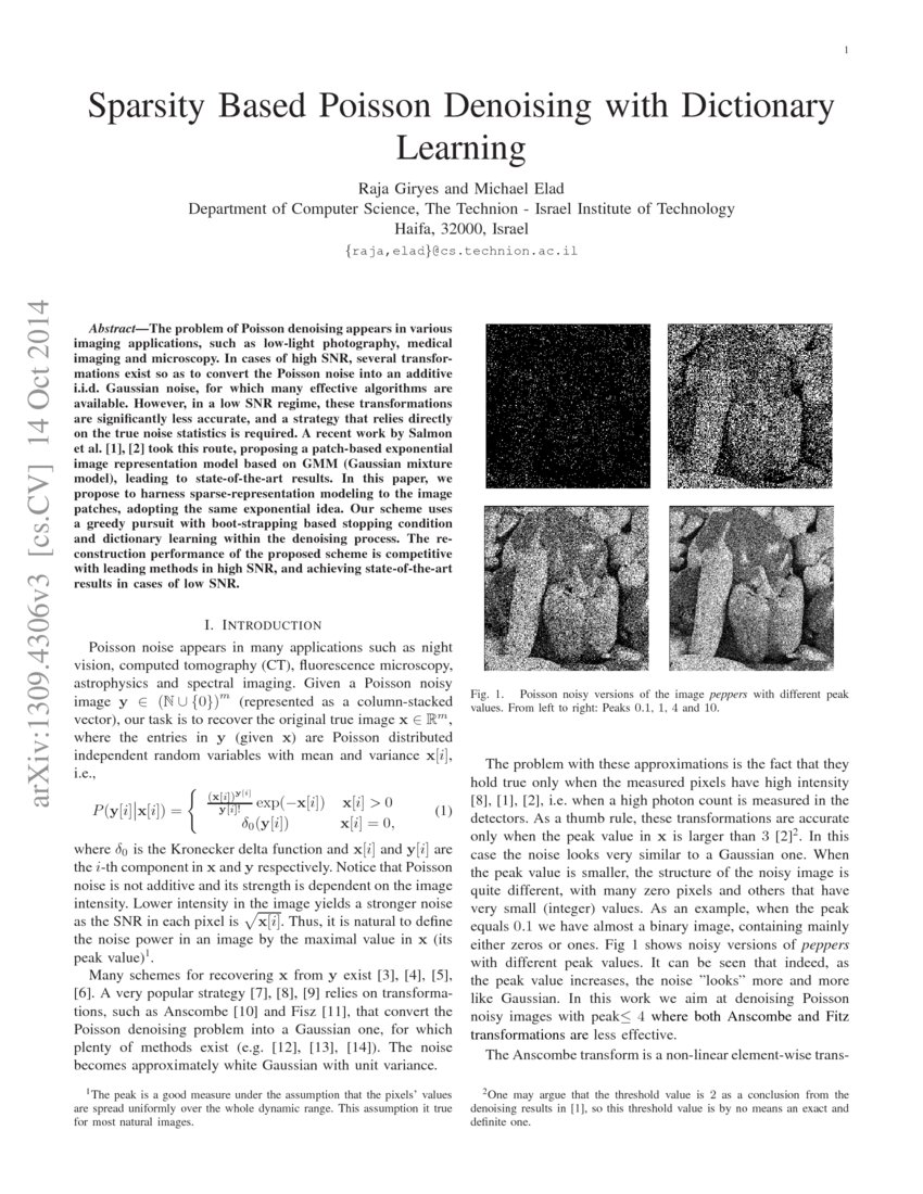 Sparsity Based Poisson Denoising with Dictionary Learning | DeepAI