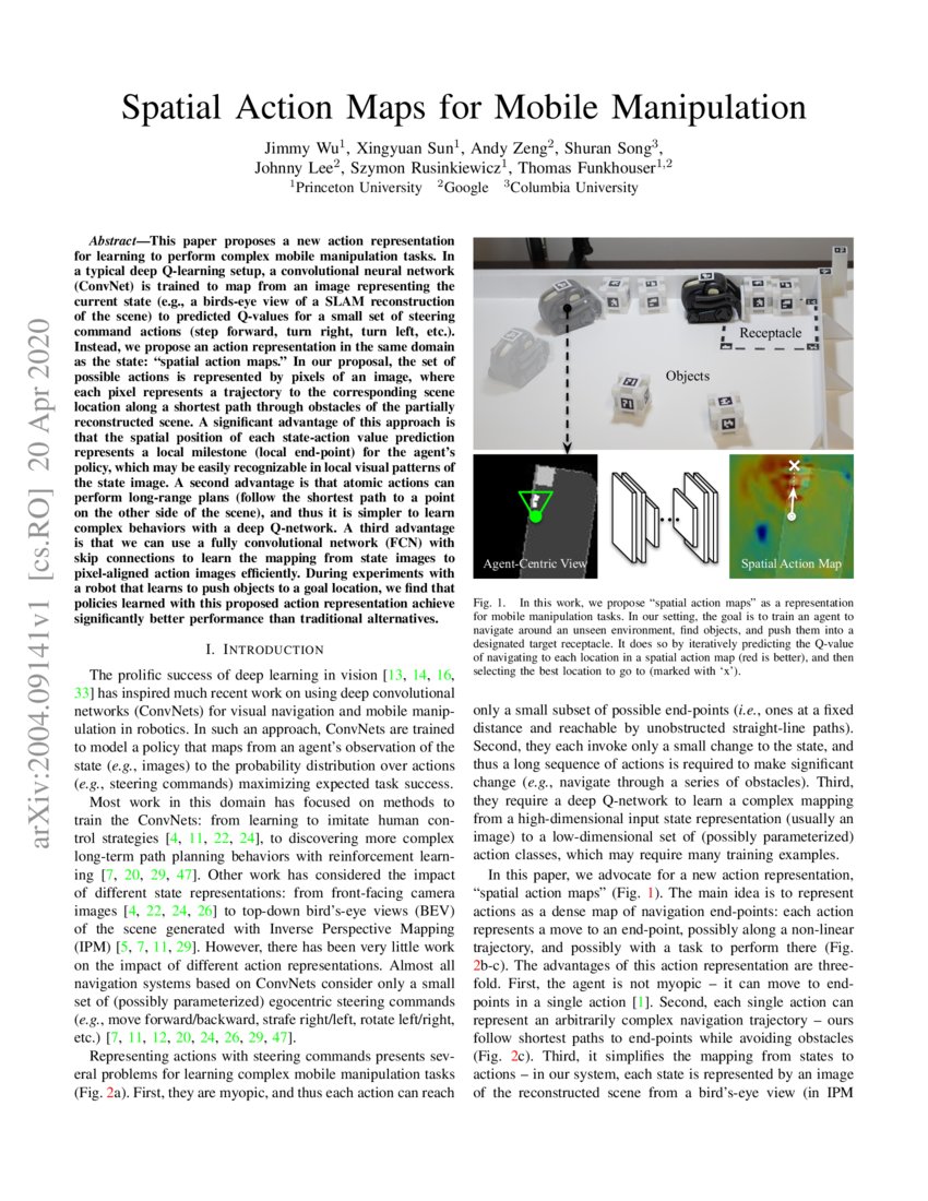 Spatial Action Maps for Mobile Manipulation | DeepAI