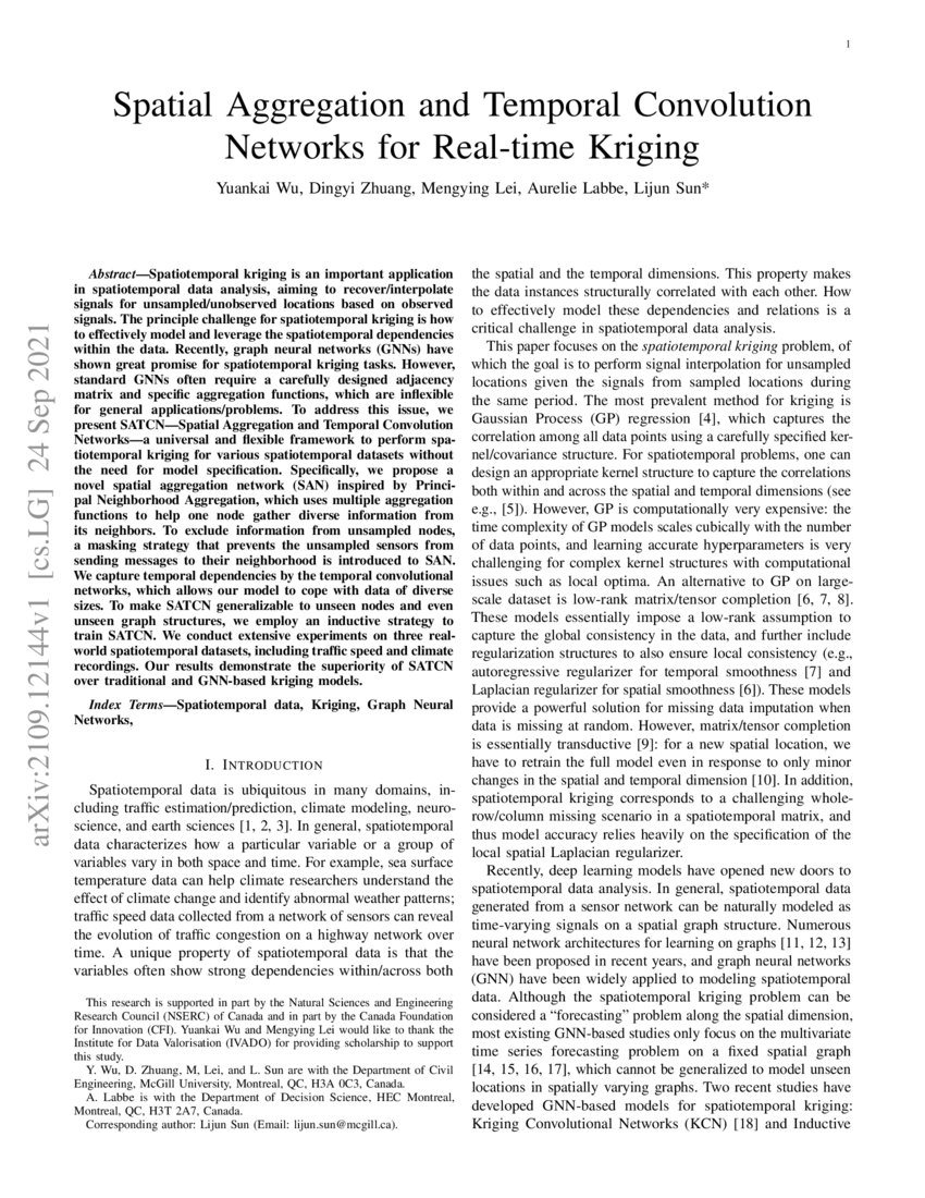 Spatial Aggregation and Temporal Convolution Networks for Real-time Kriging | DeepAI