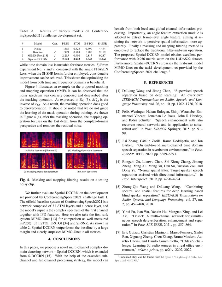 spatial-dccrn: dccrn equipped with frame-level angle feature and hybrid filtering for multi ...