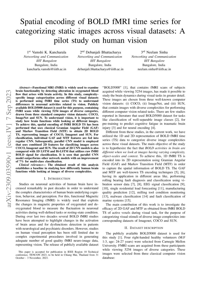 Spatial Encoding Of Bold Fmri Time Series For Categorizing Static Images Across Visual Datasets