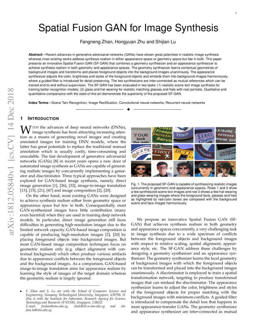 Spatial Fusion GAN for Image Synthesis | DeepAI