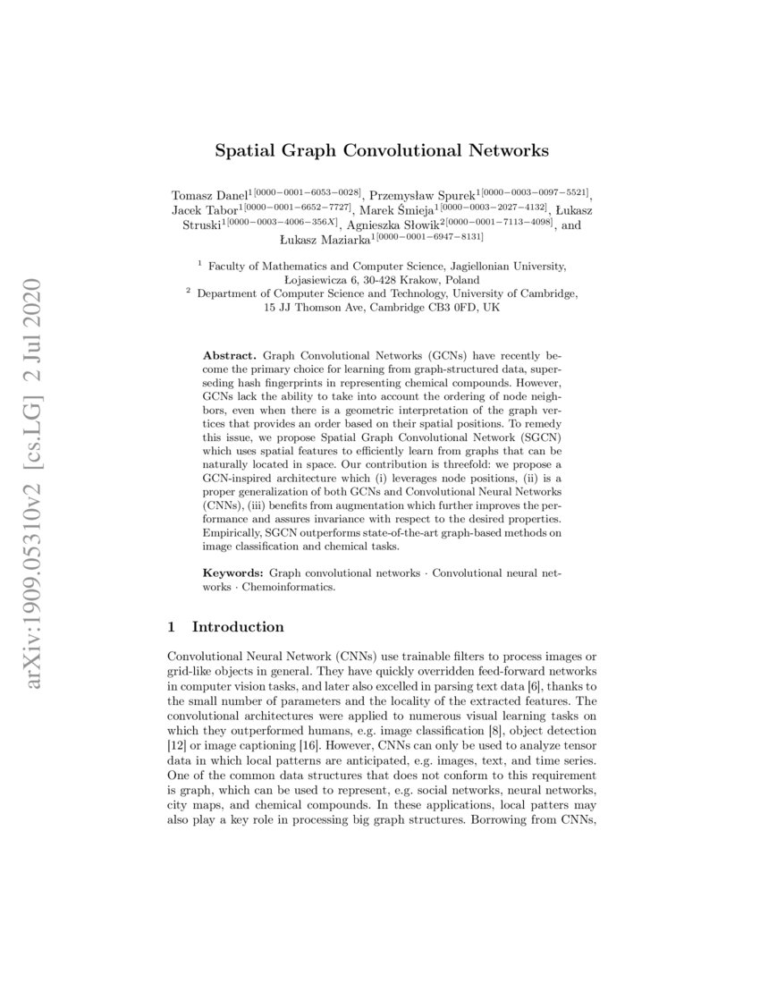 Spatial Graph Convolutional Networks Deepai