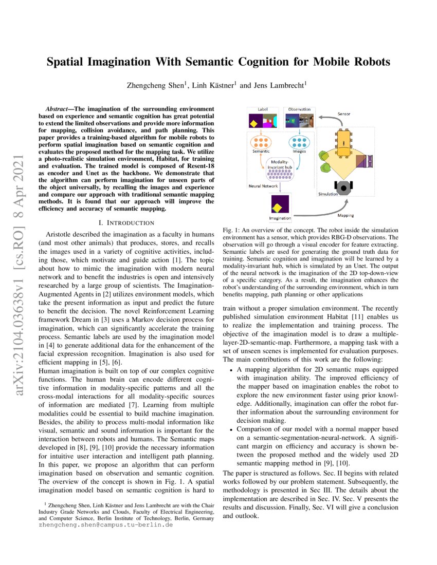 Spatial Imagination With Semantic Cognition for Mobile Robots | DeepAI