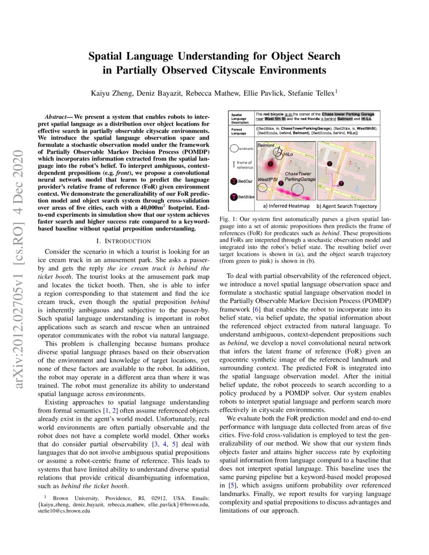 Spatial Language Understanding For Object Search In Partially Observed Cityscale Environments