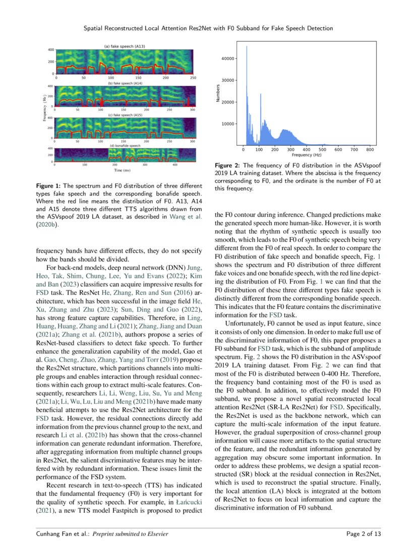 Spatial Reconstructed Local Attention Res2Net with F0 Subband for Fake Speech Detection | DeepAI