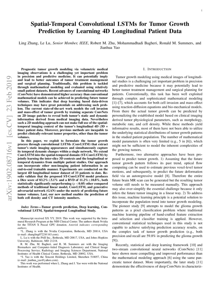 Spatial Temporal Convolutional Lstms For Tumor Growth Prediction By Learning 4d Longitudinal