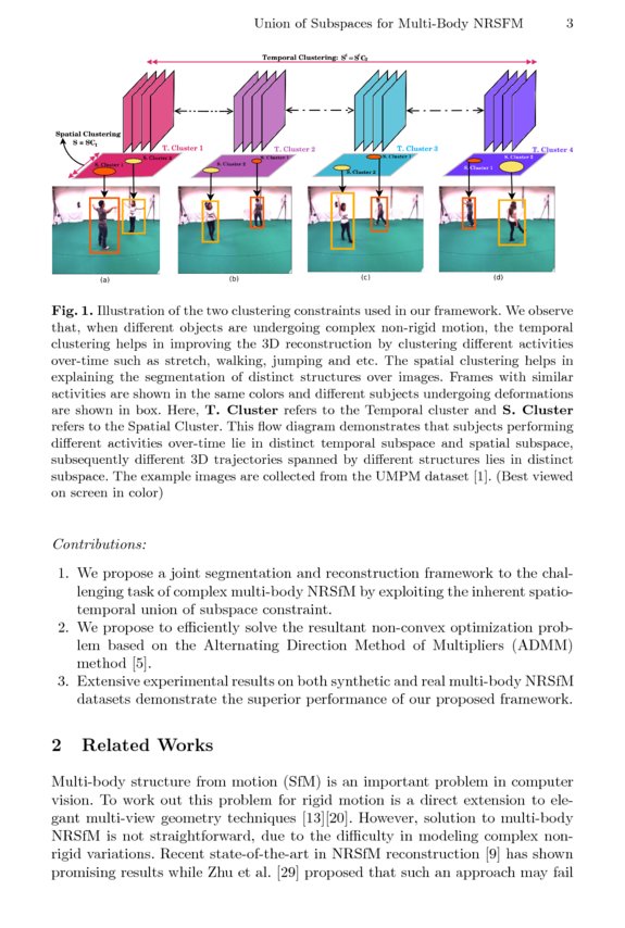 Spatial-Temporal Union of Subspaces for Multi-body Non-rigid Structure-from-Motion | DeepAI