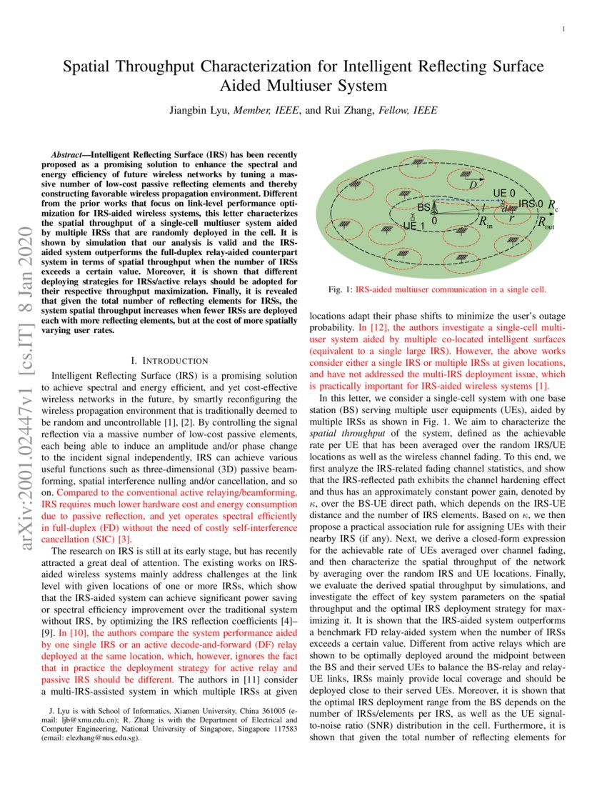Spatial Throughput Characterization For Intelligent Reflecting Surface