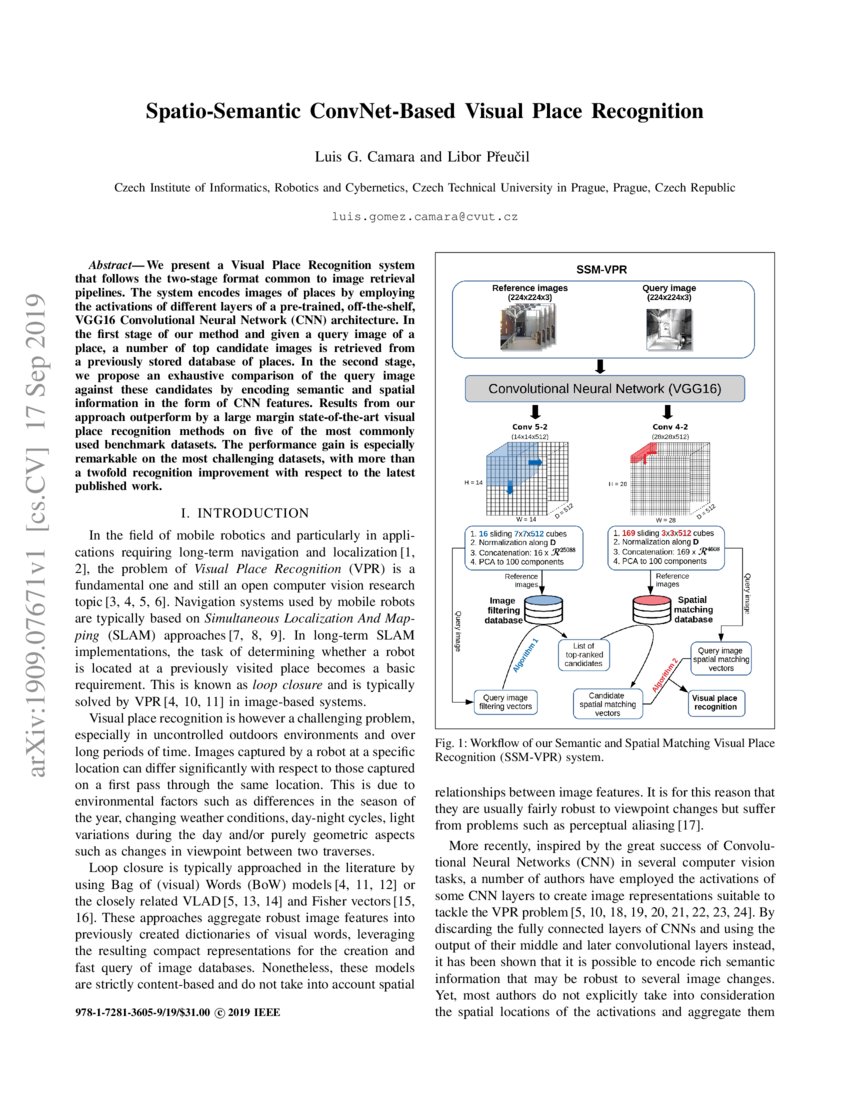Spatio-Semantic ConvNet-Based Visual Place Recognition | DeepAI