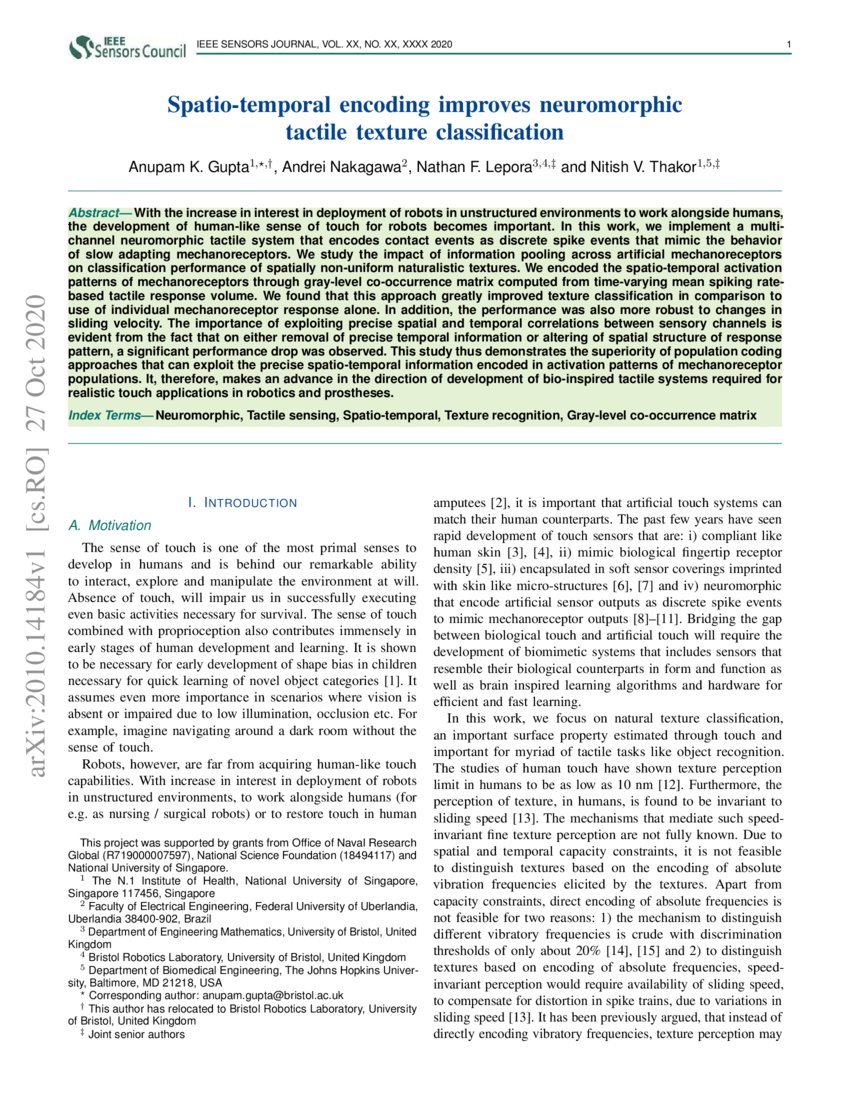 Spatio Temporal Encoding Improves Neuromorphic Tactile Texture