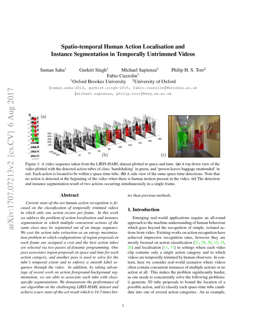 Spatio Temporal Human Action Localisation And Instance Segmentation In
