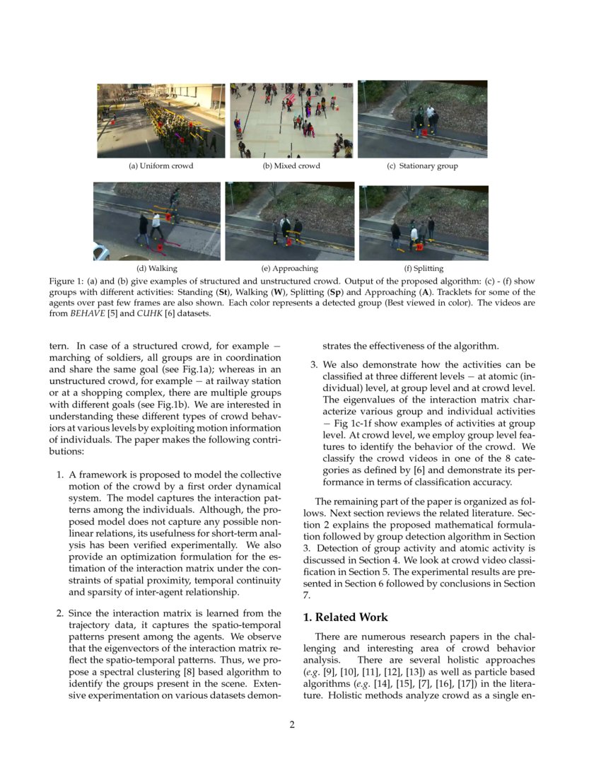 Spatio Temporal Interaction Model For Crowd Video Analysis Deepai