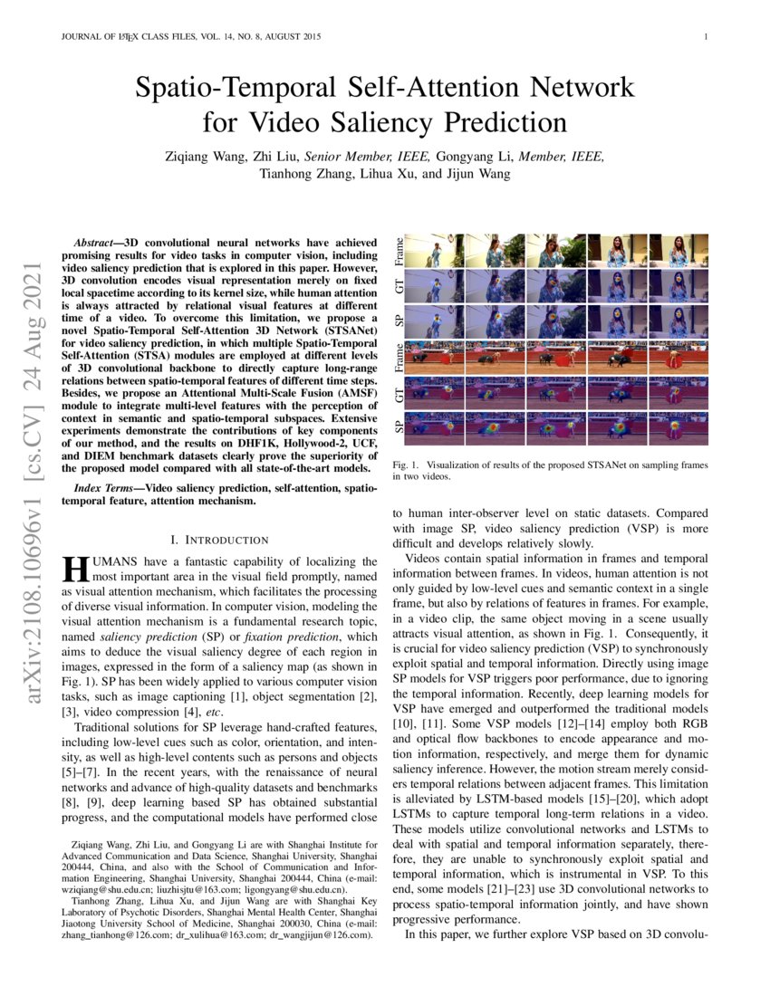 Spatio Temporal Self Attention Network For Video Saliency Prediction