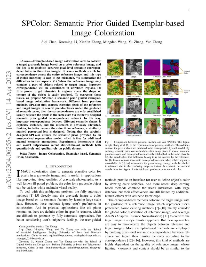 SPColor: Semantic Prior Guided Exemplar-based Image Colorization | DeepAI