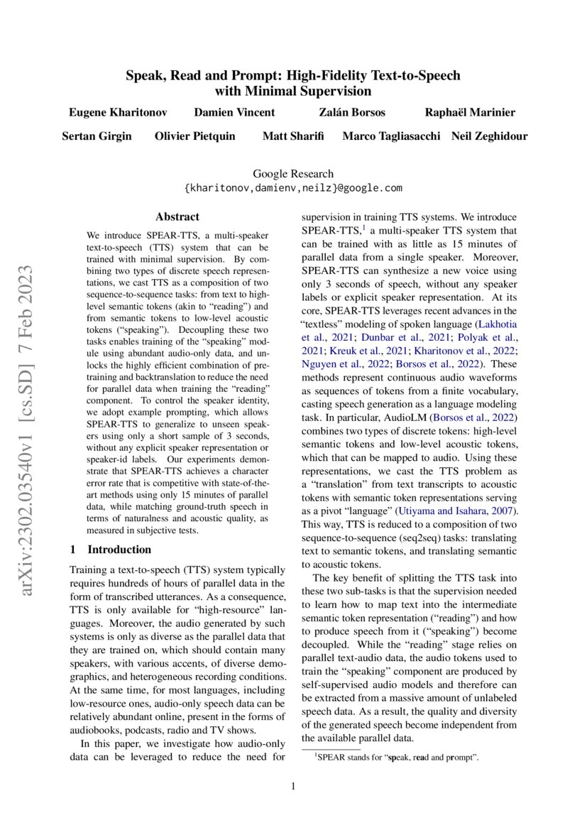 Speak, Read and Prompt: High-Fidelity Text-to-Speech with Minimal ...