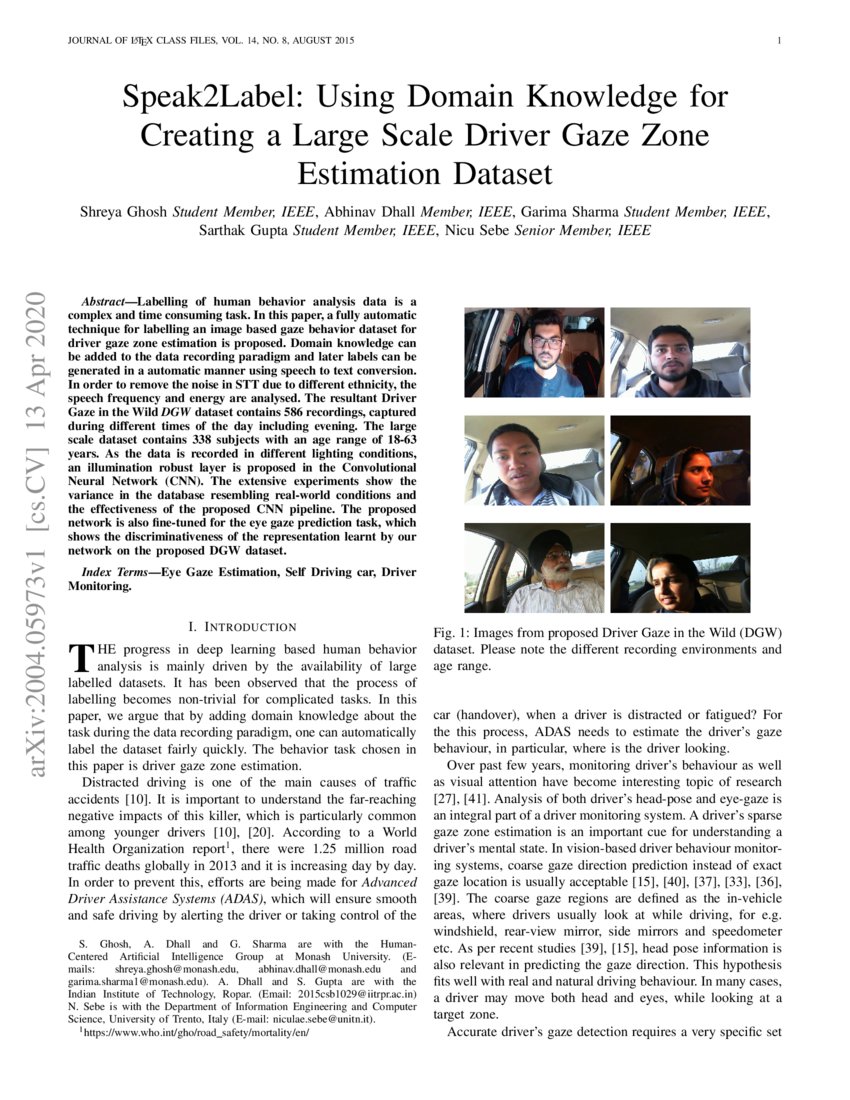 Speak2Label: Using Domain Knowledge for Creating a Large Scale Driver Gaze Zone Estimation ...