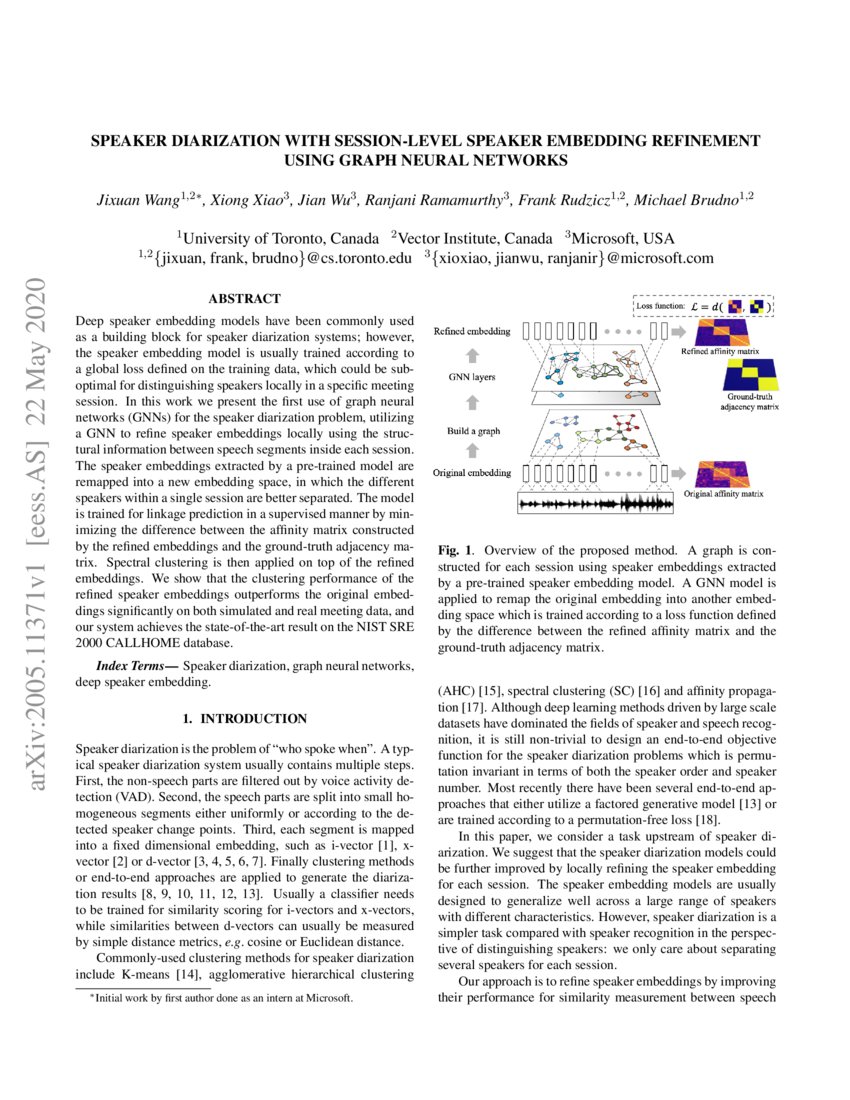 Speaker Diarization With Session Level Speaker Embedding Refinement