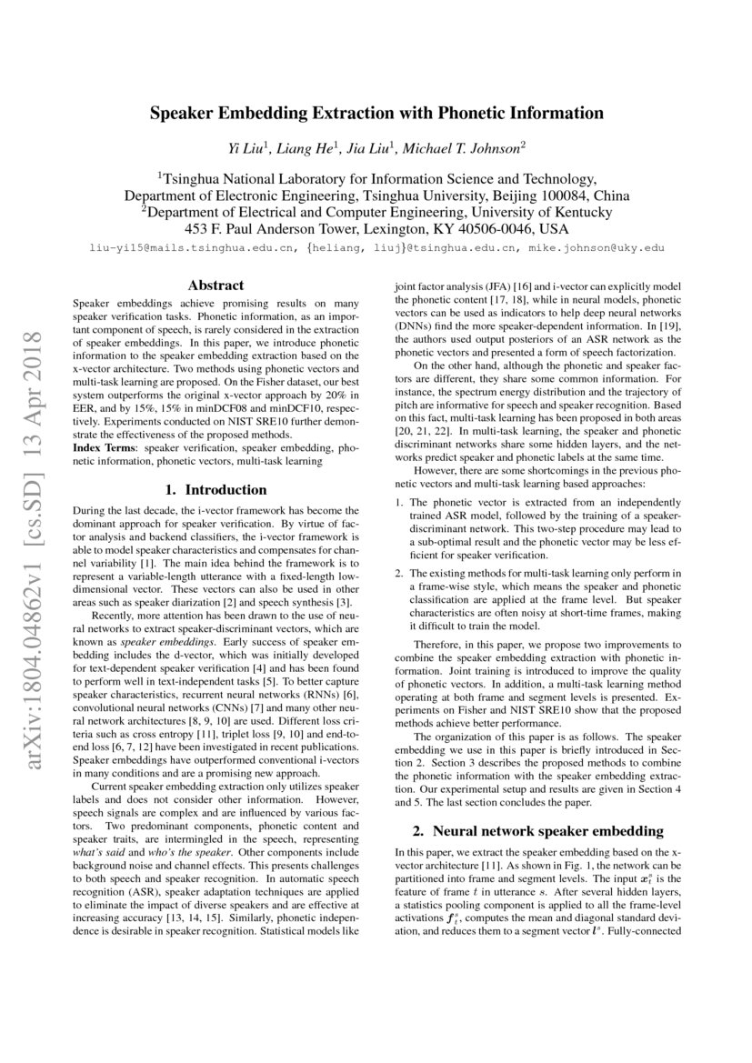 Speaker Embedding Extraction with Phonetic Information | DeepAI