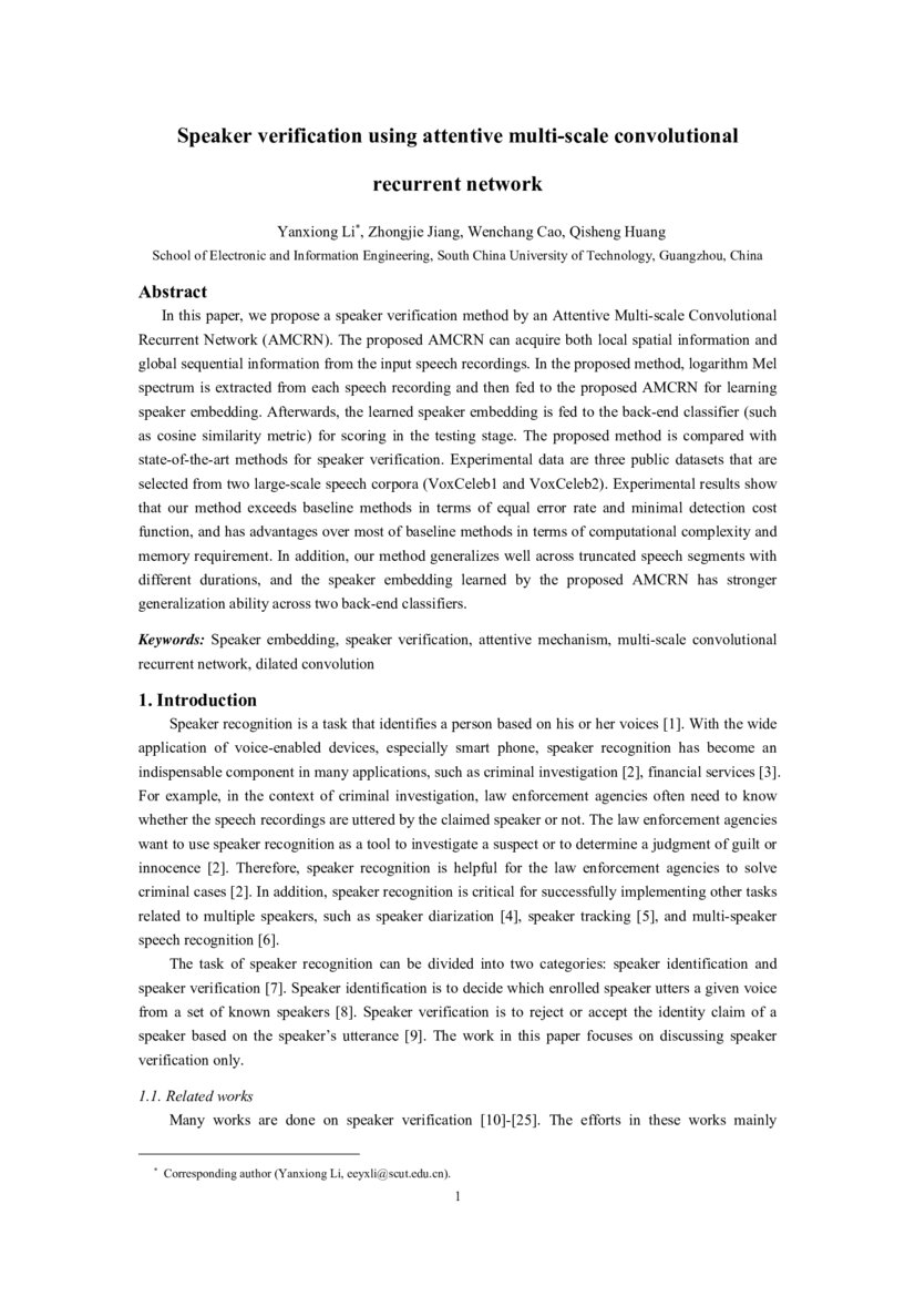 Speaker Verification Using Attentive Multi Scale Convolutional Recurrent Network Deepai