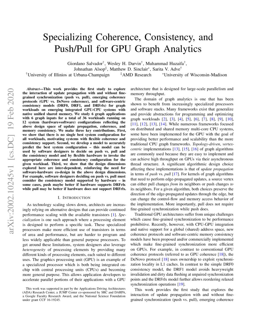 Specializing Coherence, Consistency, and Push/Pull for GPU Graph ...
