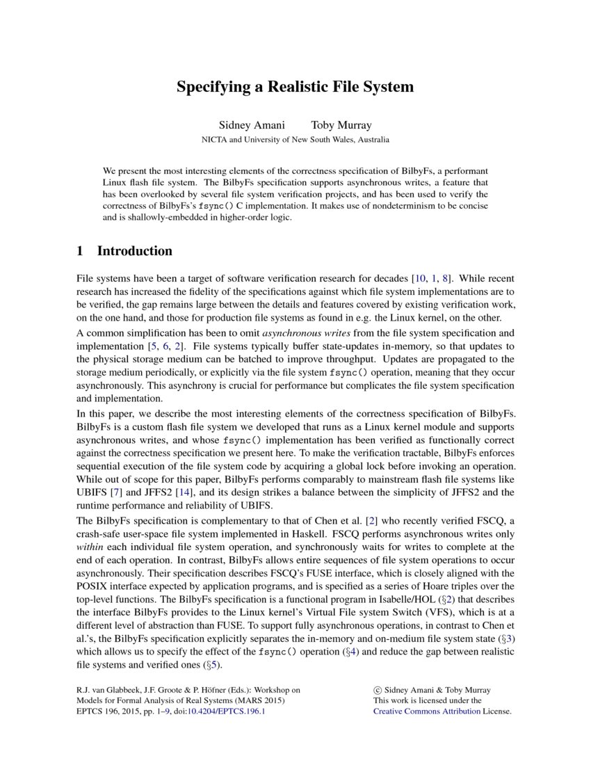 Specifying a Realistic File System | DeepAI