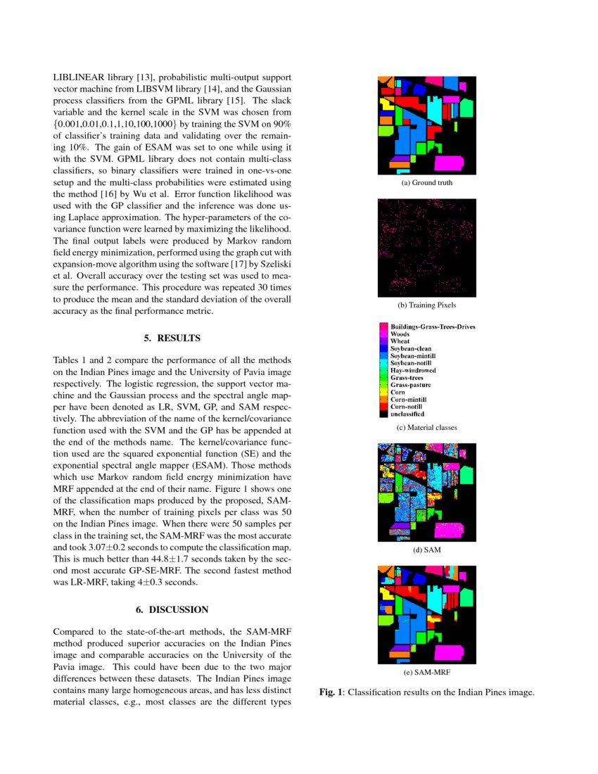 Spectral Angle Based Unary Energy Functions For Spatial Spectral Hyperspectral Classification