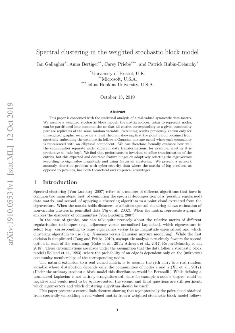 Spectral Clustering In The Weighted Stochastic Block Model Deepai 4558