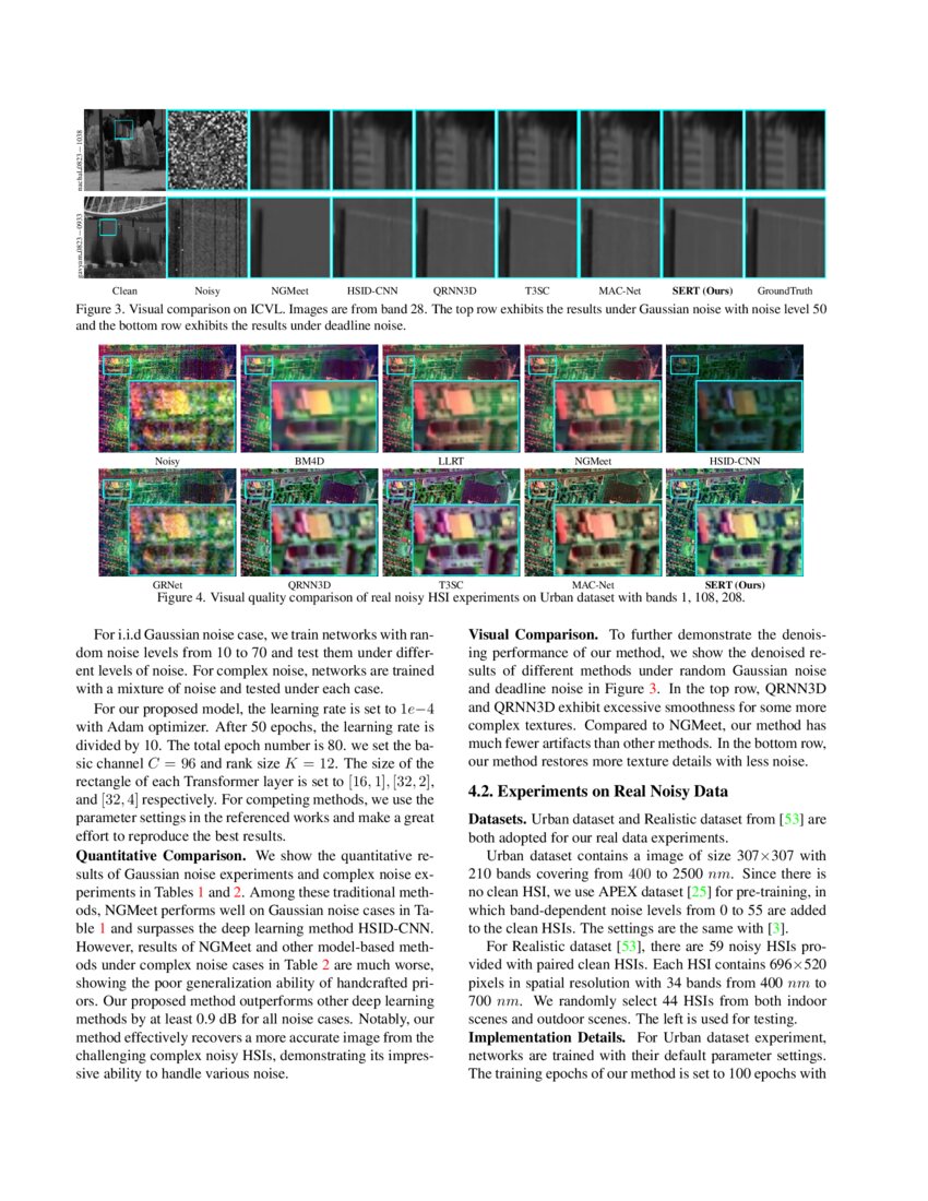 Spectral Enhanced Rectangle Transformer for Hyperspectral Image Denoising | DeepAI