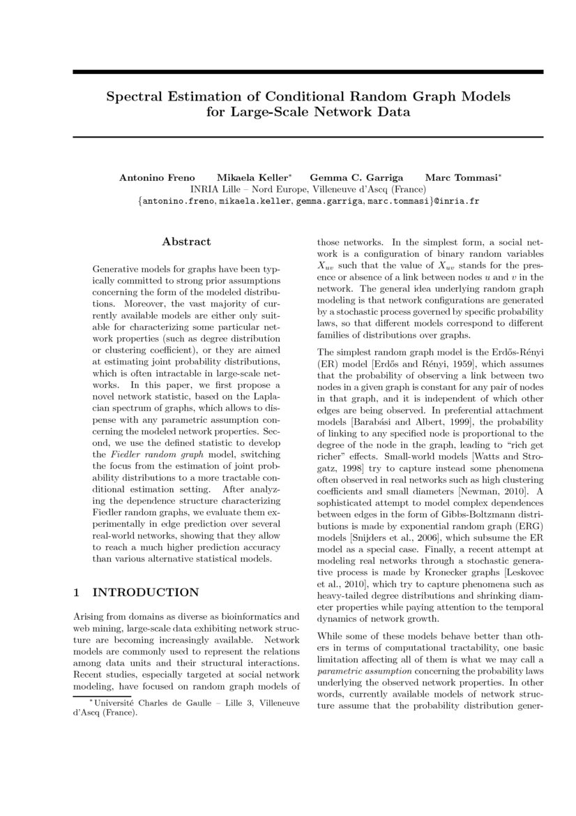 Spectral Estimation Of Conditional Random Graph Models For Large Scale 6638