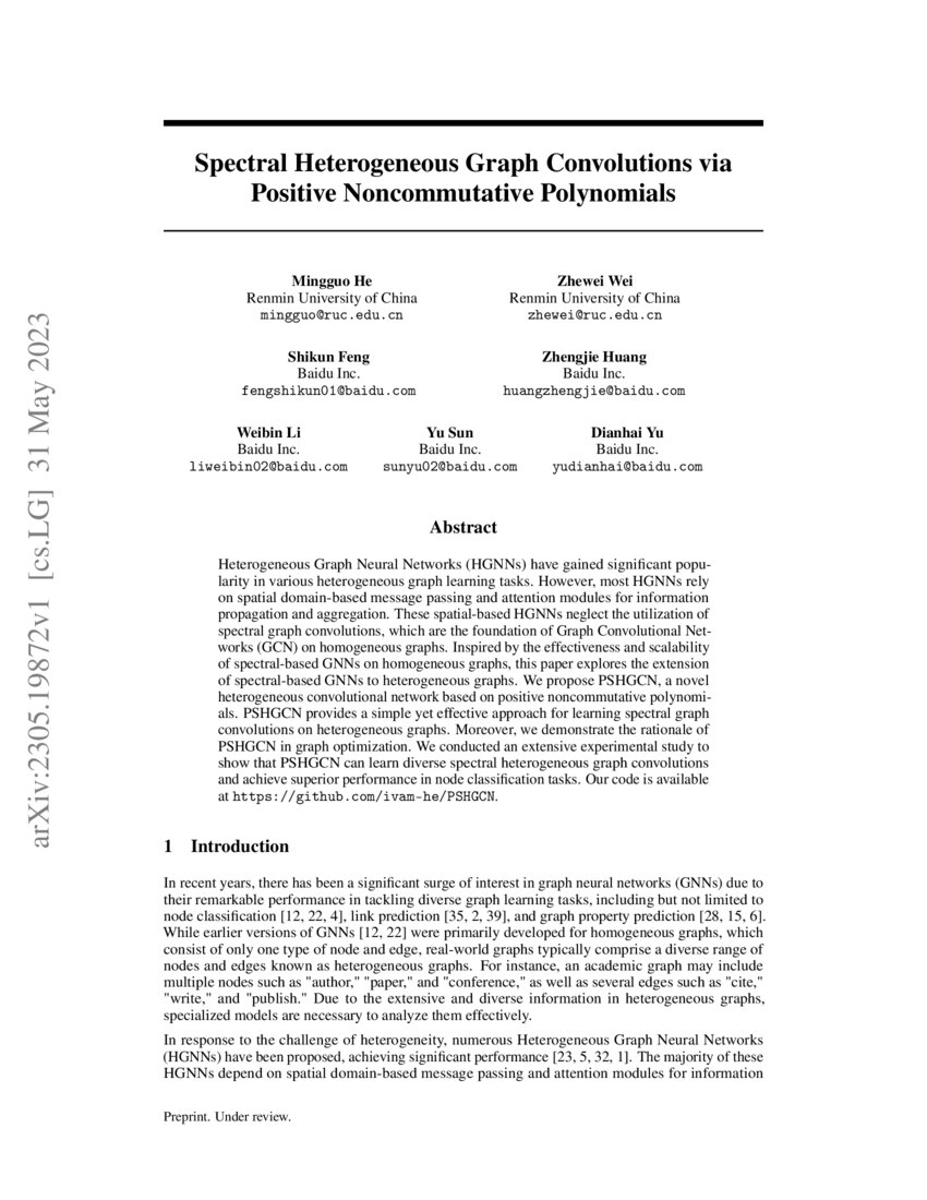 Spectral Heterogeneous Graph Convolutions Via Positive Noncommutative