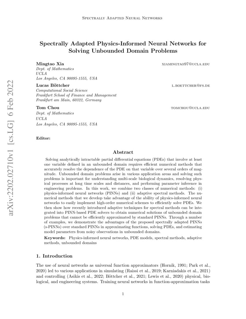 Spectrally Adapted Physics-Informed Neural Networks for Solving ...
