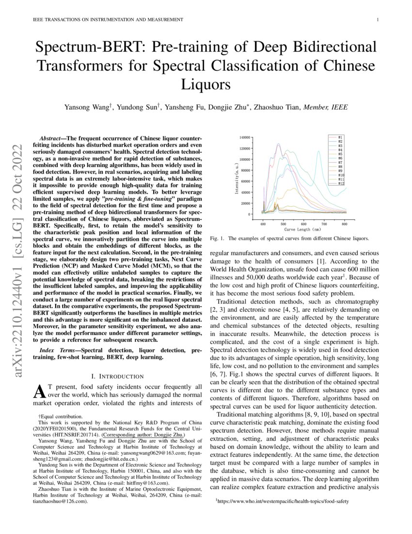 Spectrum-BERT: Pre-training of Deep Bidirectional Transformers for ...