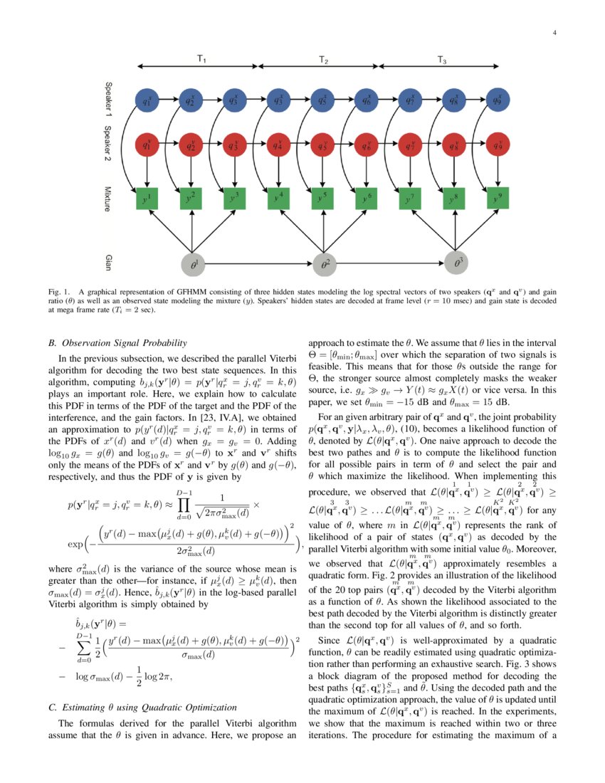 Speech Separation Using Gain-Adapted Factorial Hidden Markov Models | DeepAI