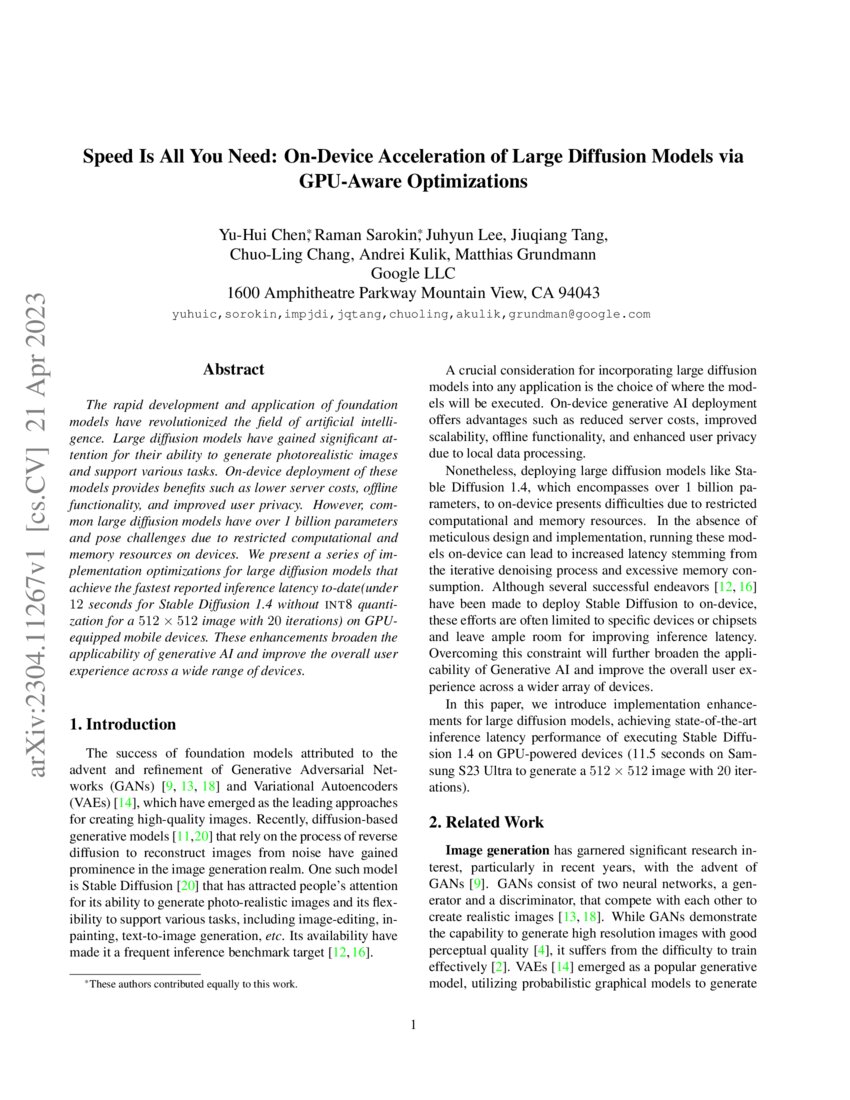 Speed Is All You Need On Device Acceleration Of Large Diffusion Models