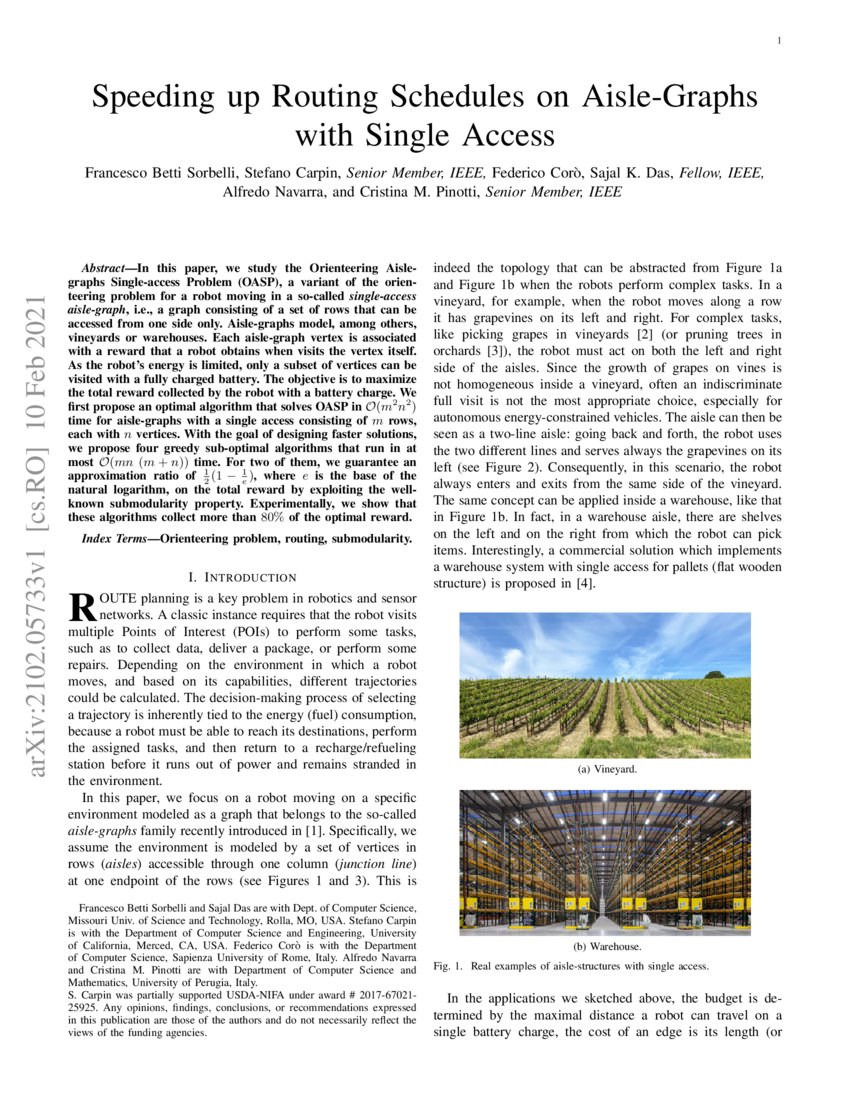 Speeding up Routing Schedules on Aisle-Graphs with Single Access | DeepAI
