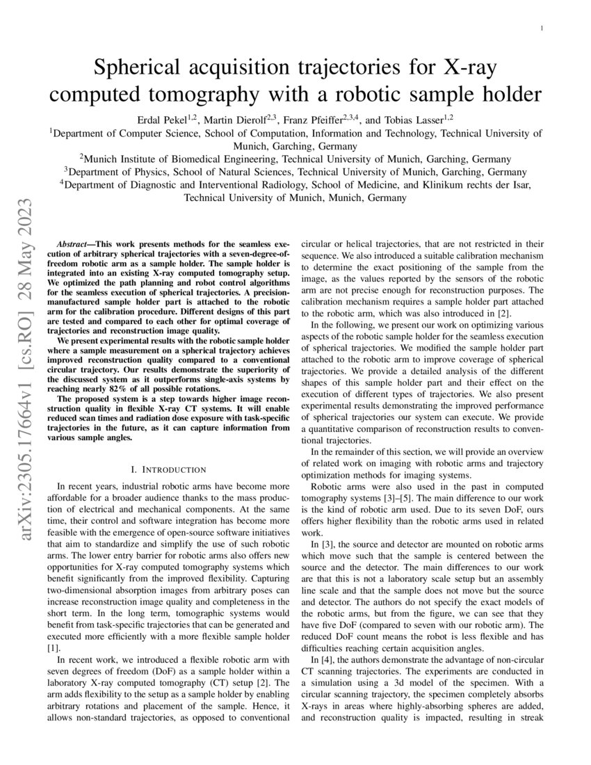 Spherical acquisition trajectories for X-ray computed tomography with a ...