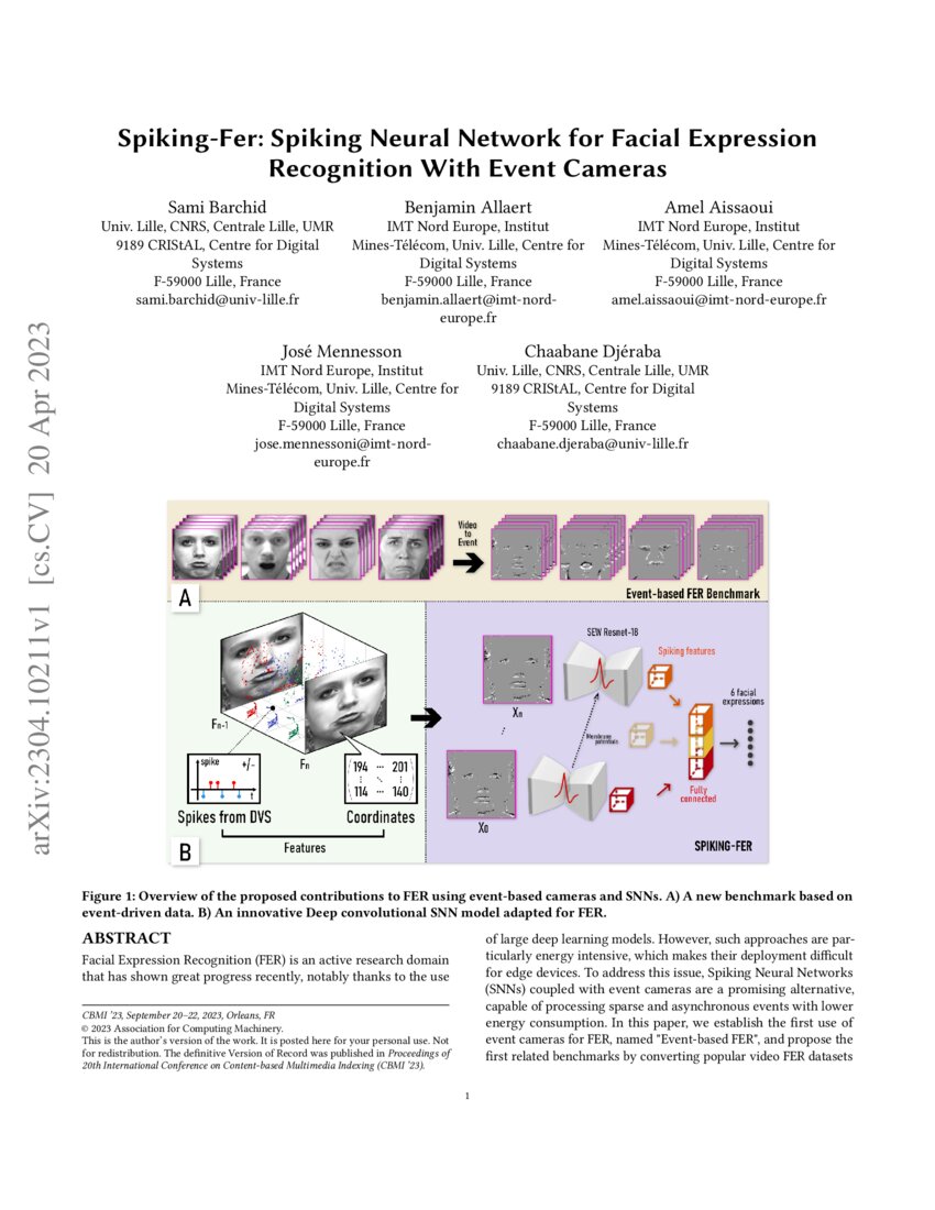 Spiking Fer Spiking Neural Network For Facial Expression Recognition With Event Cameras Deepai