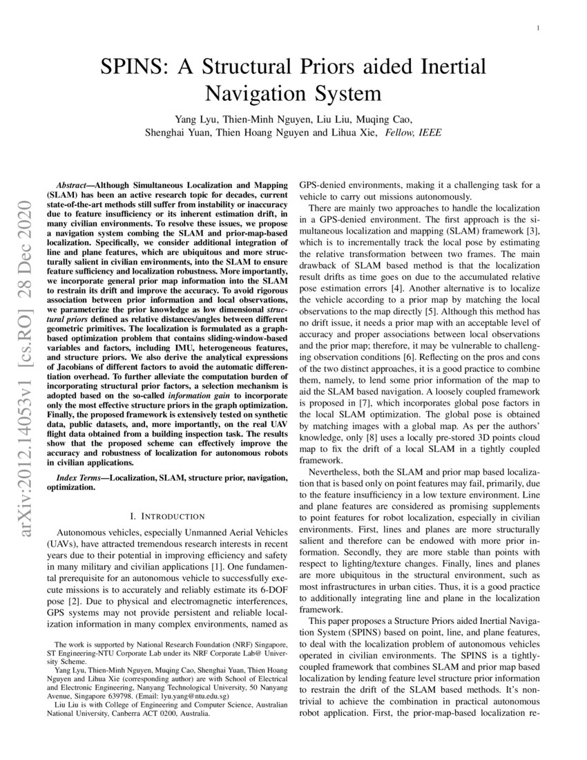 SPINS: Structure Priors aided Inertial Navigation System | DeepAI