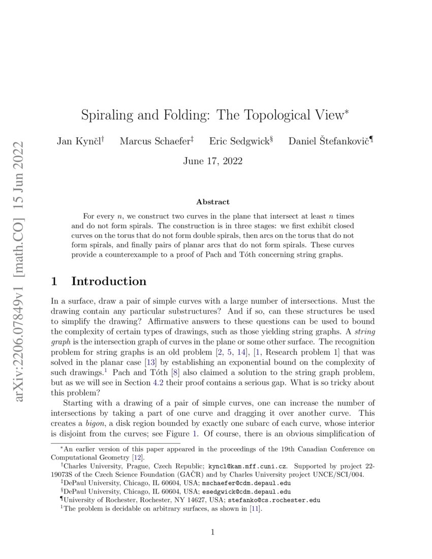 Spiraling and Folding: The Topological View | DeepAI