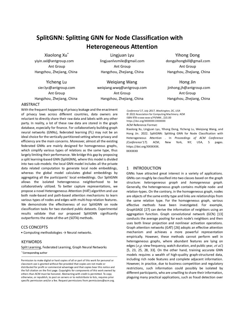 SplitGNN: Splitting GNN for Node Classification with Heterogeneous ...
