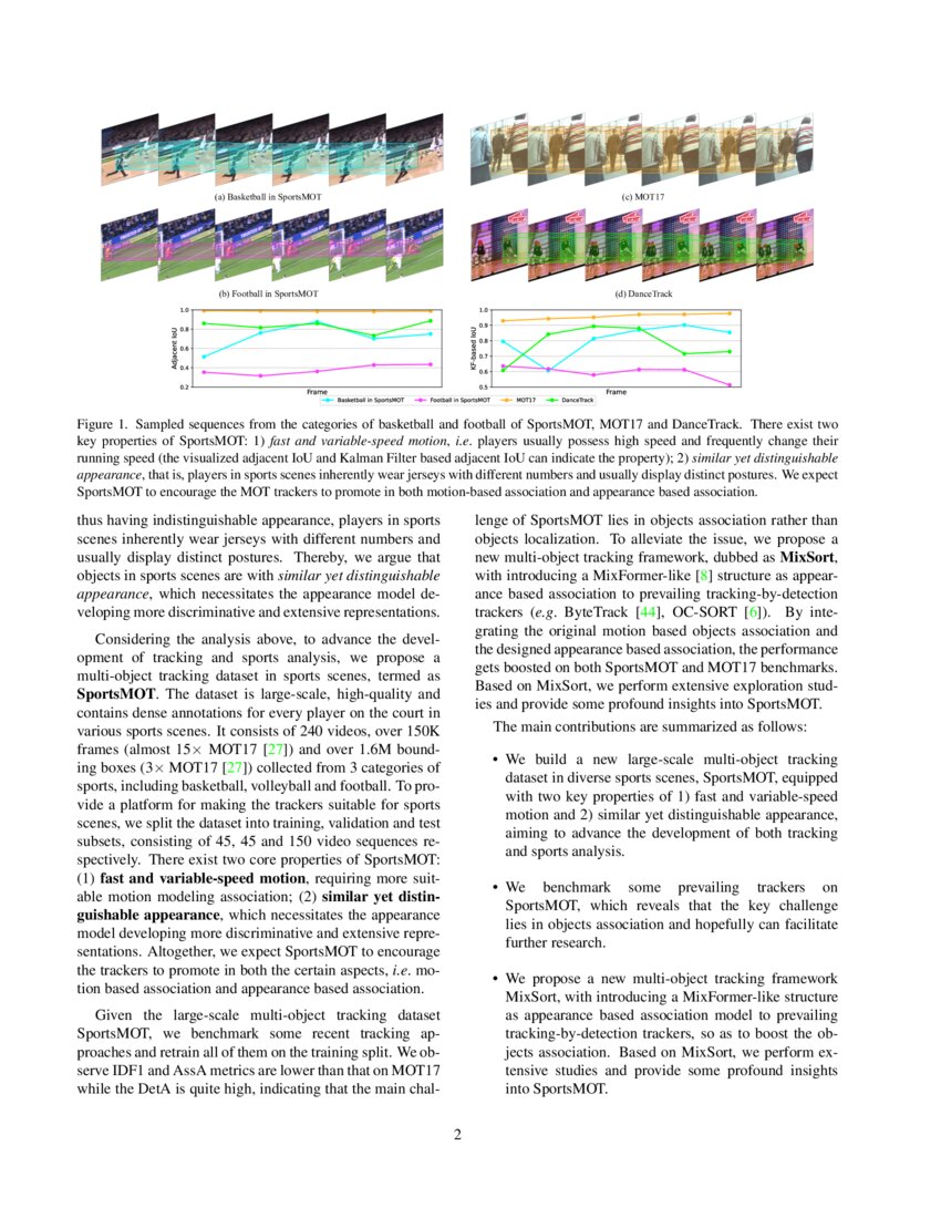 SportsMOT: A Large Multi-Object Tracking Dataset in Multiple Sports Scenes | DeepAI