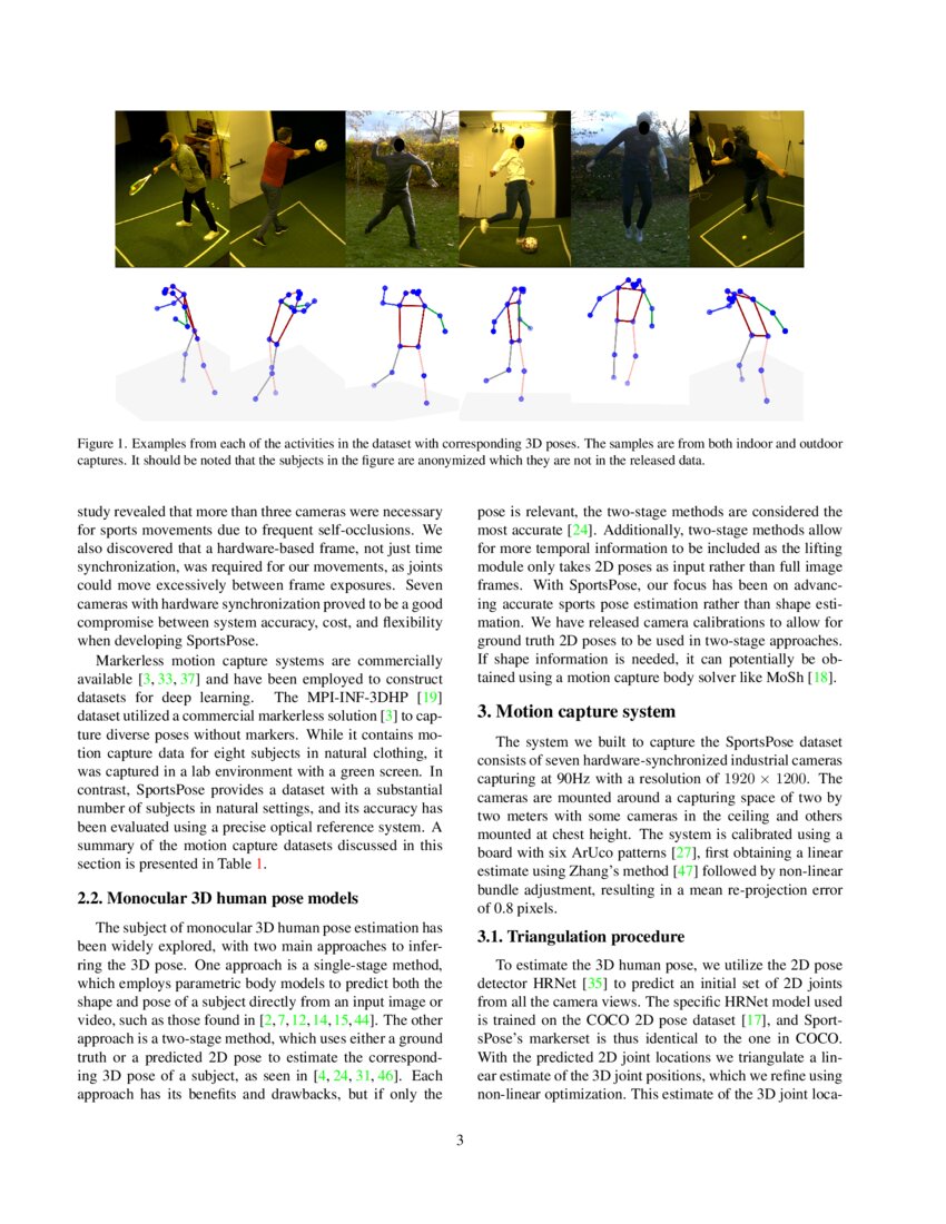 SportsPose – A Dynamic 3D sports pose dataset | DeepAI