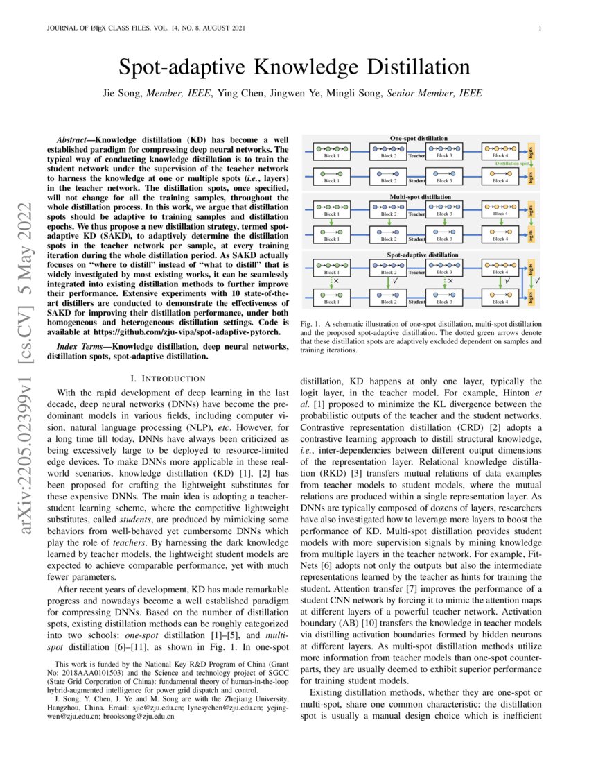 Spot-adaptive Knowledge Distillation | DeepAI