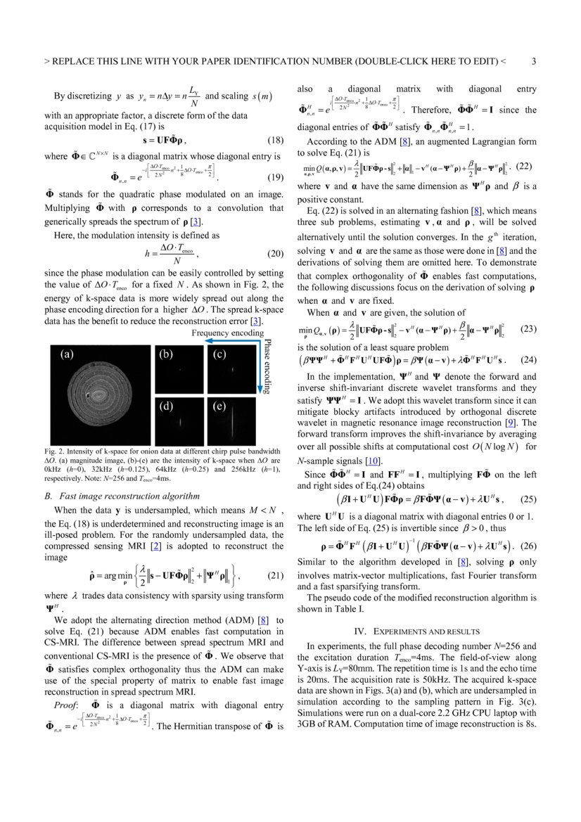 Spread spectrum compressed sensing MRI using chirp radio frequency ...
