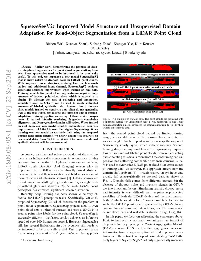 Squeezesegv2 Improved Model Structure And Unsupervised Domain