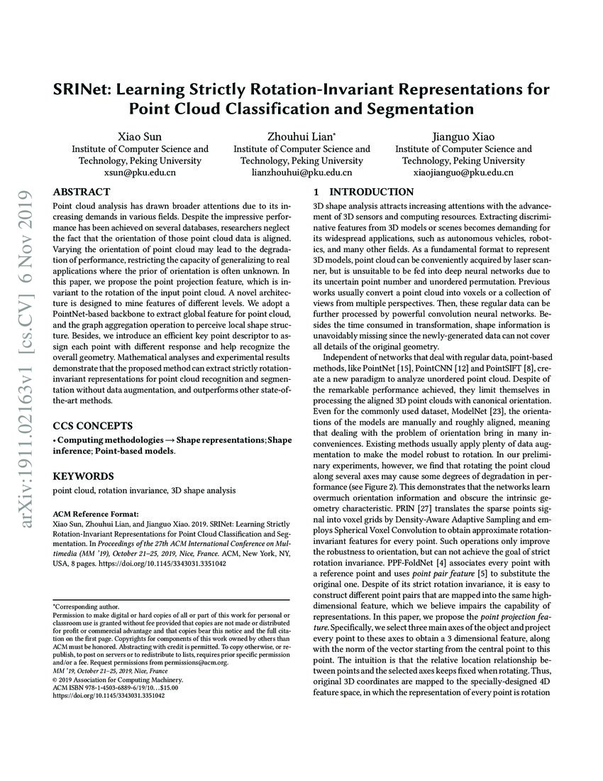 SRINet: Learning Strictly Rotation-Invariant Representations for Point ...