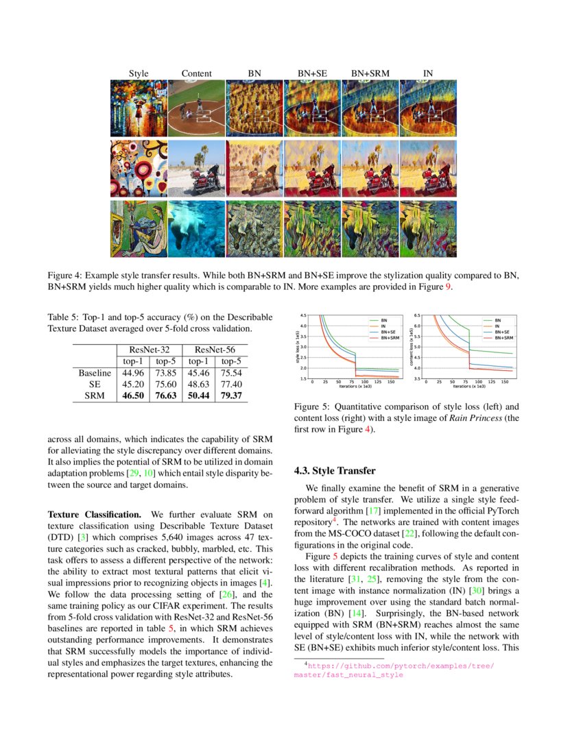 Srm A Style Based Recalibration Module For Convolutional Neural Networks Deepai